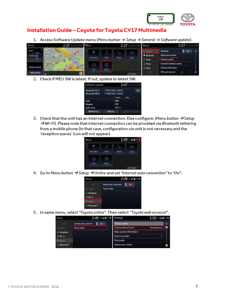 Coyote_Installation_Guide_Toyota | PDF | Application Software | Software