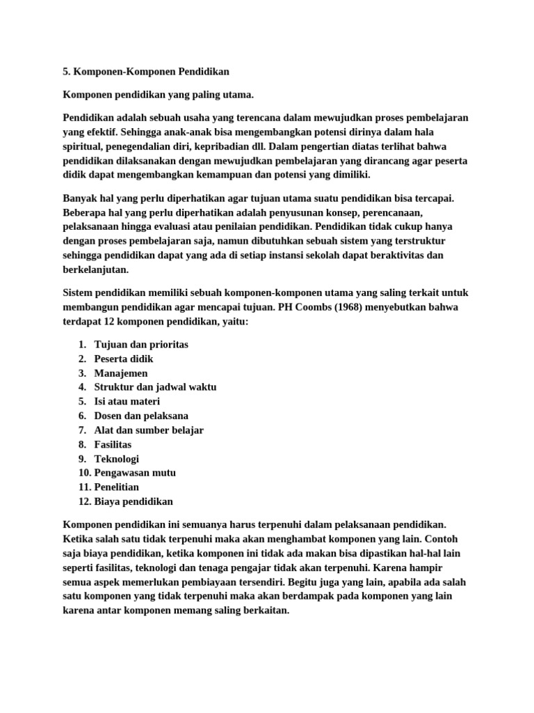 29f65 5. Komponen Komponen Pendidikan | PDF