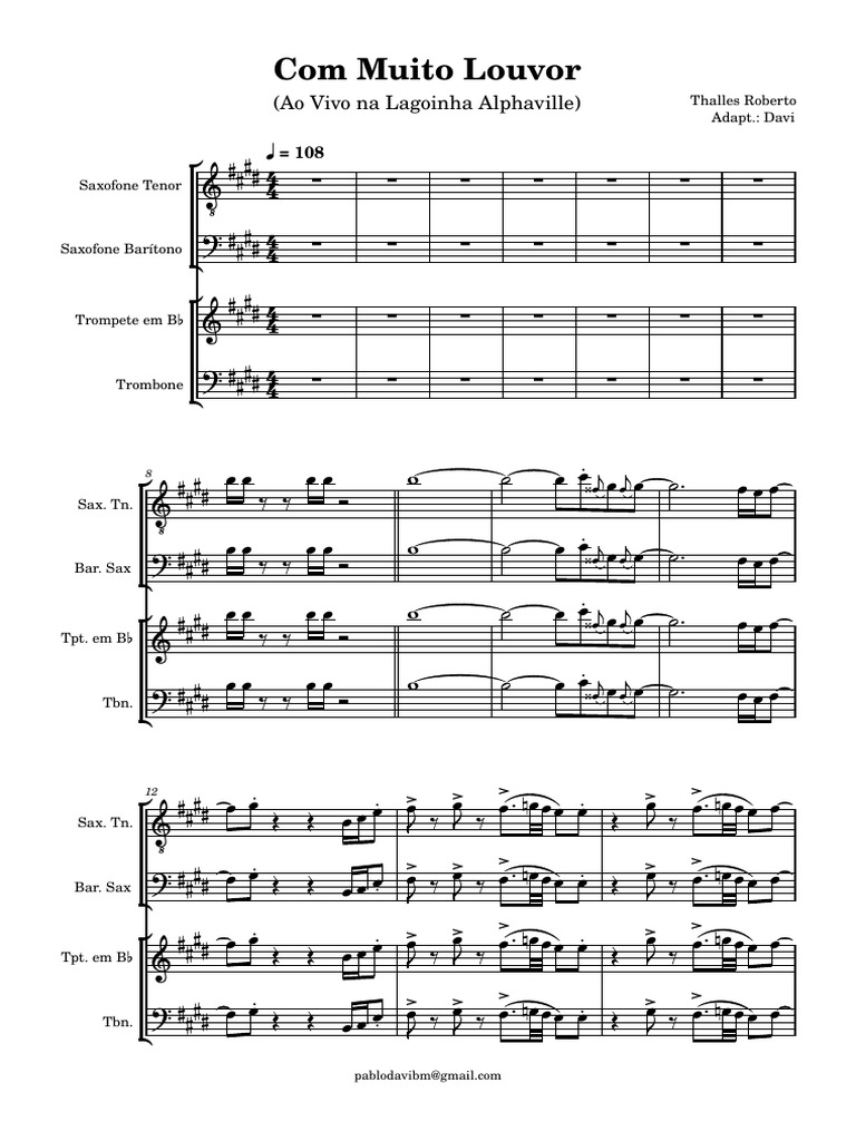 2-Com Muito Louvor - Thalles Roberto | PDF | Aerophones | Musical ...