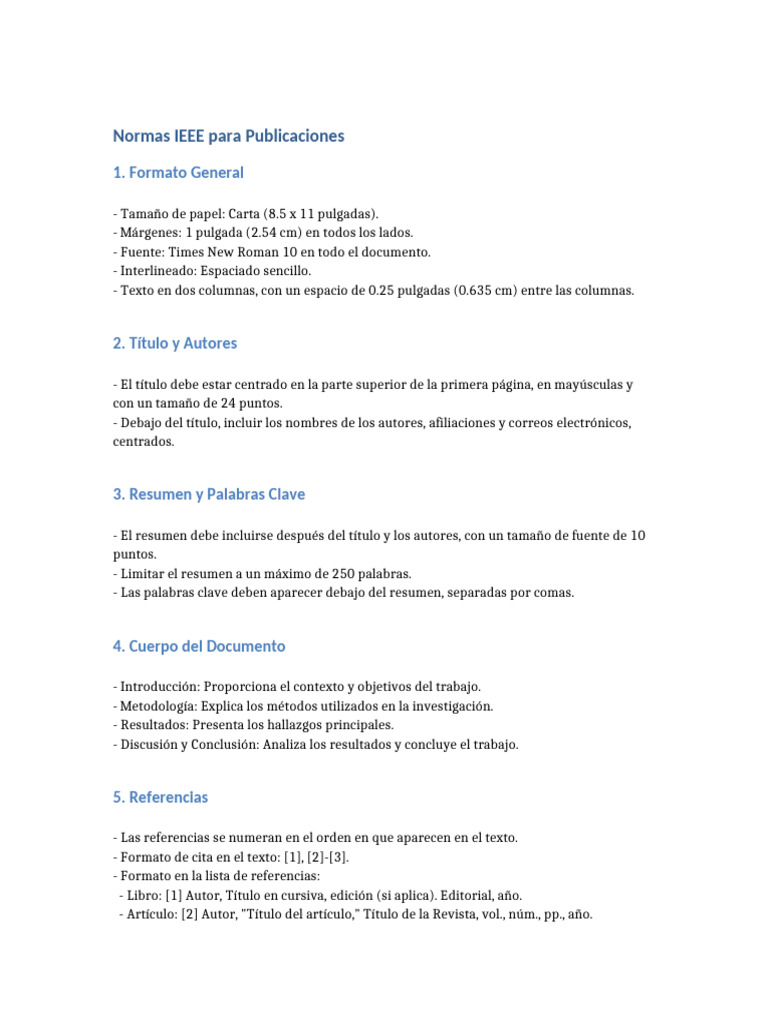 Normas IEEE para Publicaciones Académicas | PDF