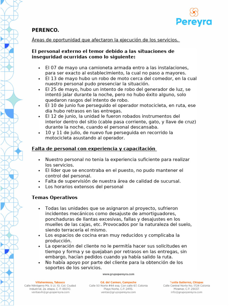 reporte perenco planeta nuevo | PDF