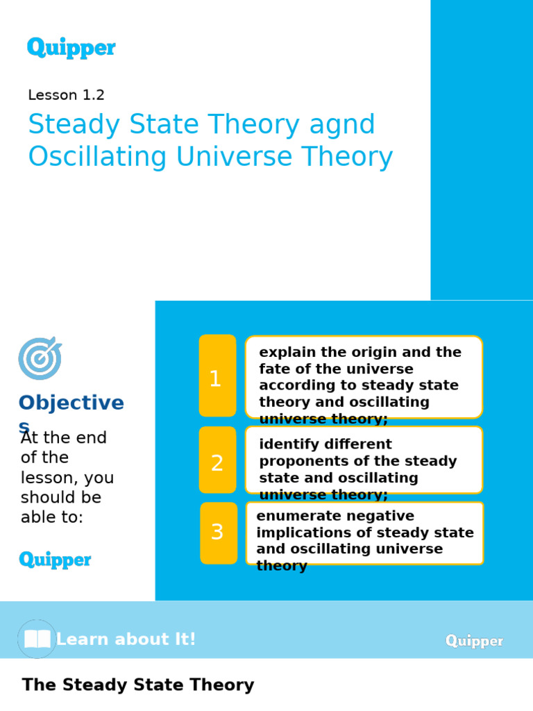 Earth Science SHS 1.2 Steady State Theory and Oscillating Universe Theory | PDF | Universe | Big ...