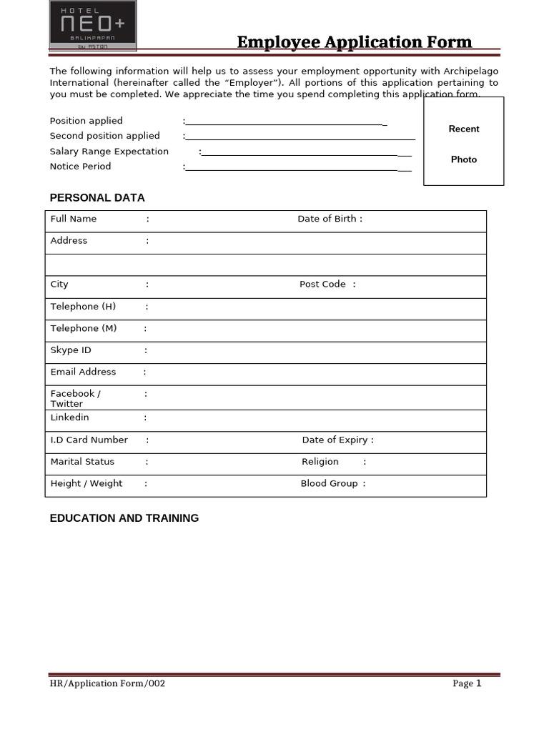 001-A Application Form V2 2015 For Unit | PDF