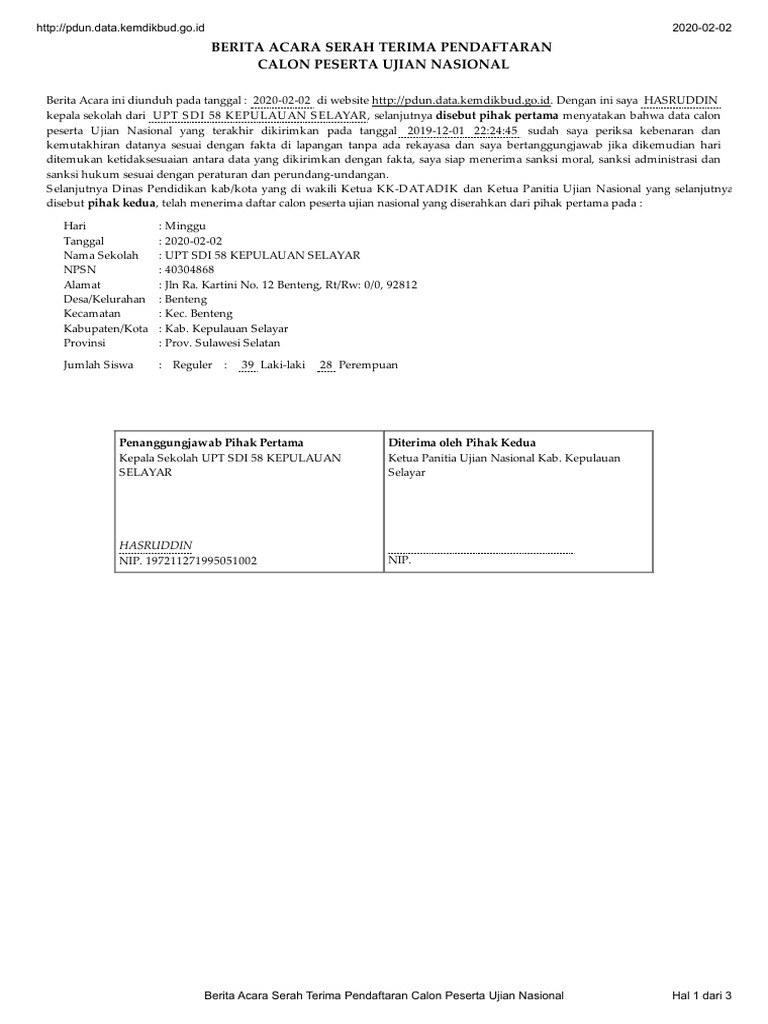 BERITA-ACARA-40304868-UPT_SDI_58_KEPULAUAN_SELAYAR (2) | PDF