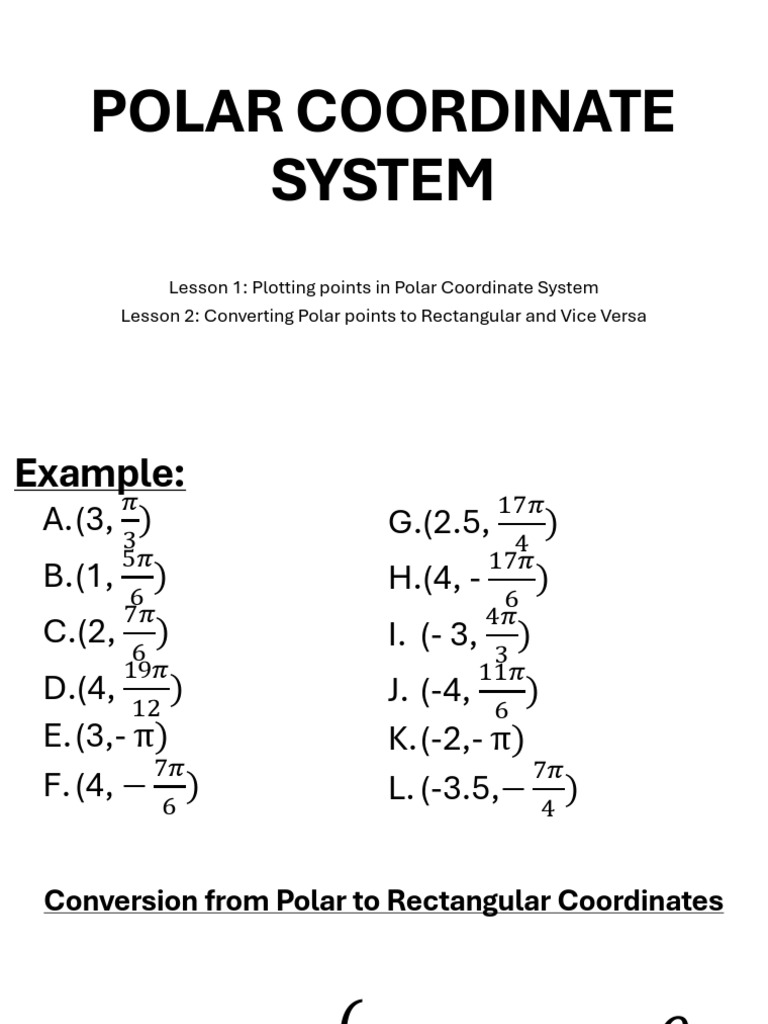 Polar Coordinate System Basics | PDF | Coordinate System | Analytic ...