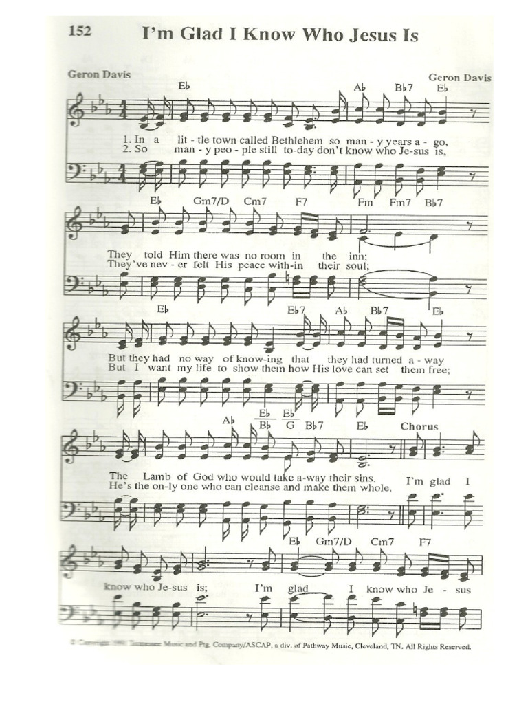 I'm Glad I Know Who Jesus Is | PDF