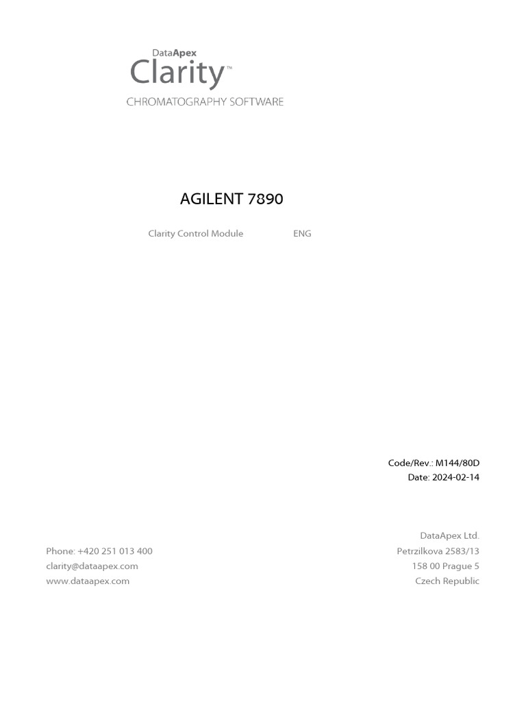 Controls Agilent 7890 Pdf Gas Chromatography Detector Radio