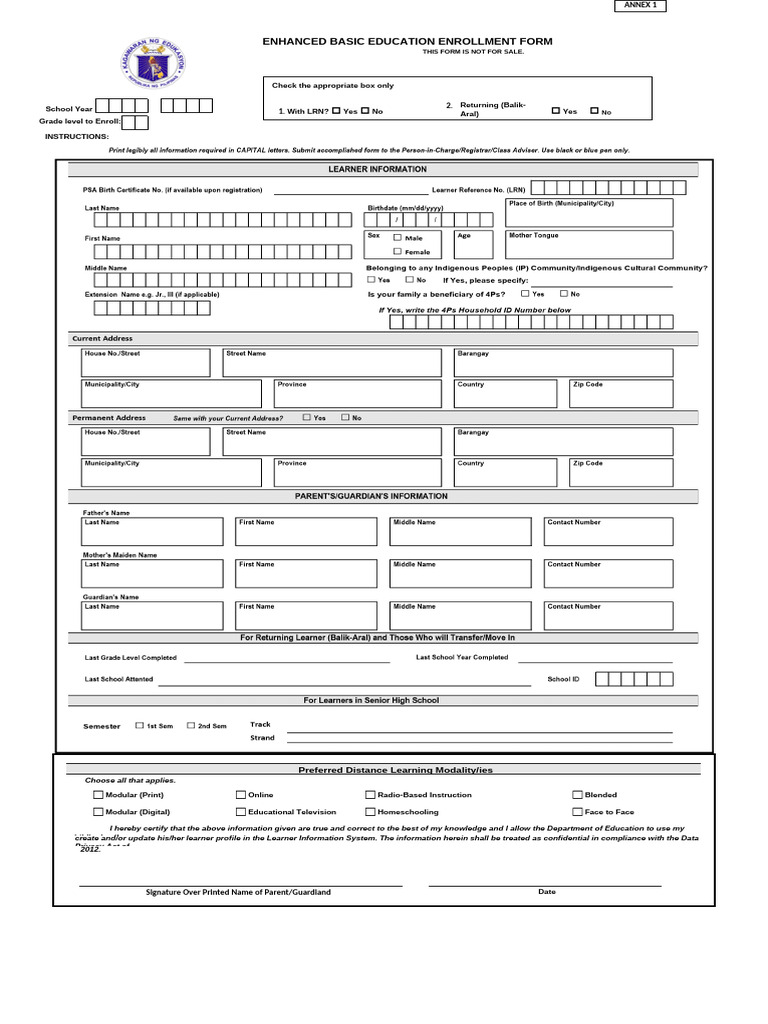 Enrolment Form | PDF