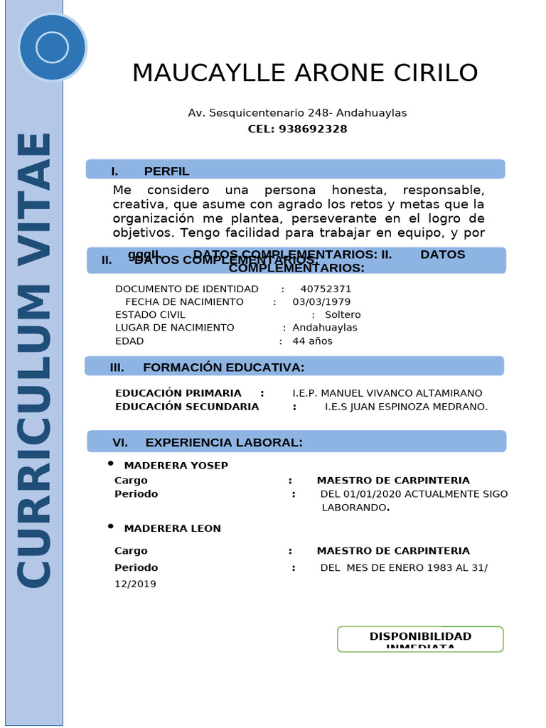 Curriculum Cirilo | PDF