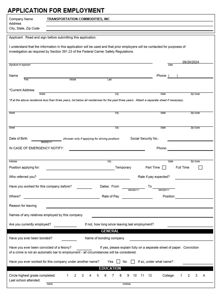 Mechanic Job Application Form | PDF | Polygraph | Employment