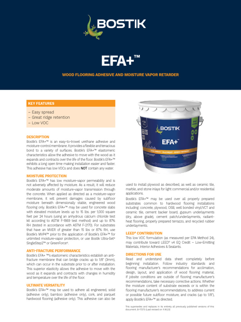 EFA + | PDF | Flooring | Adhesive