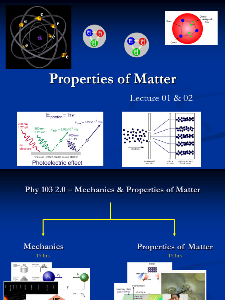 Properties of Matter Lec 001 002 | PDF | Gases | Liquids