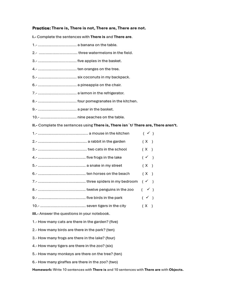Practice There is There Are (2) | PDF