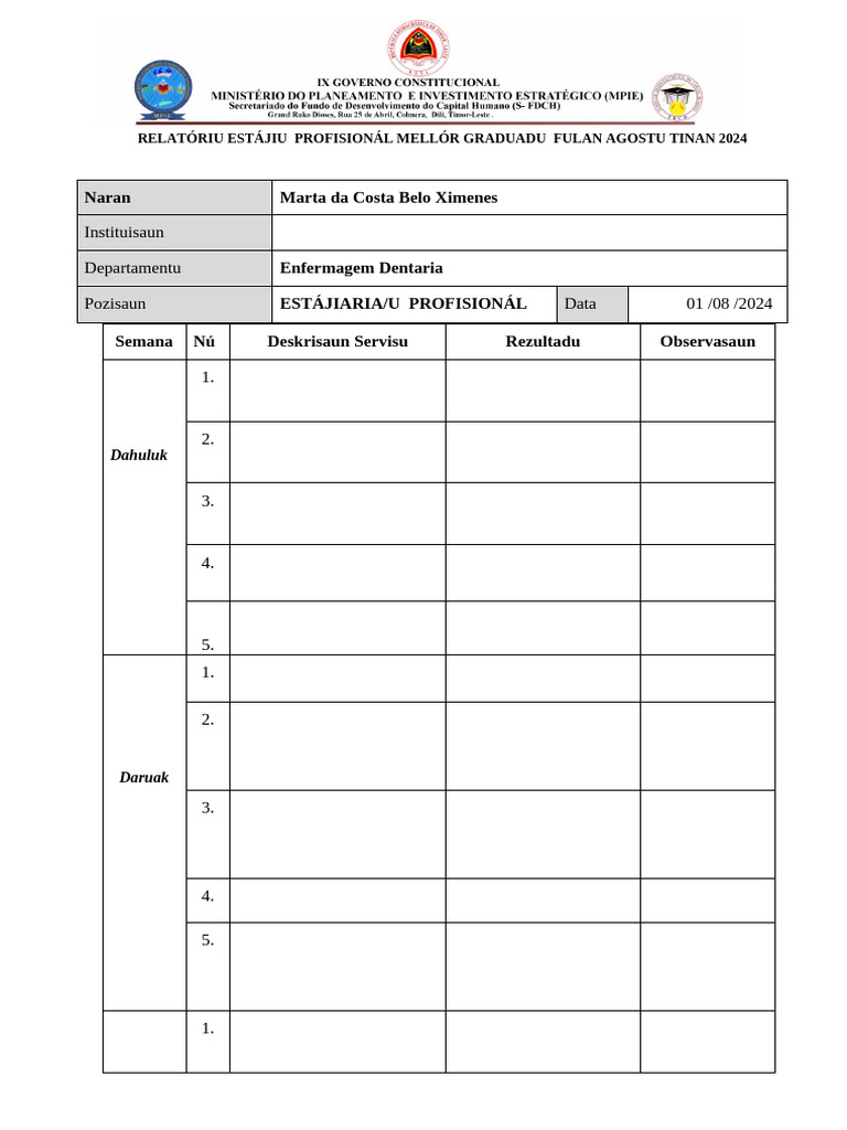 Formatu Relatoriu Fixo | PDF
