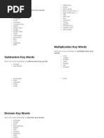 Math Key Words | PDF