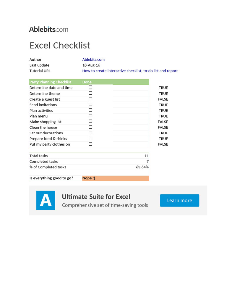 excel-checklist | PDF
