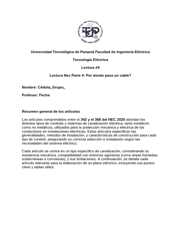 Resumen Sobre Los Artículos Del NEC 2020 (340-399) | PDF | Aislador ...