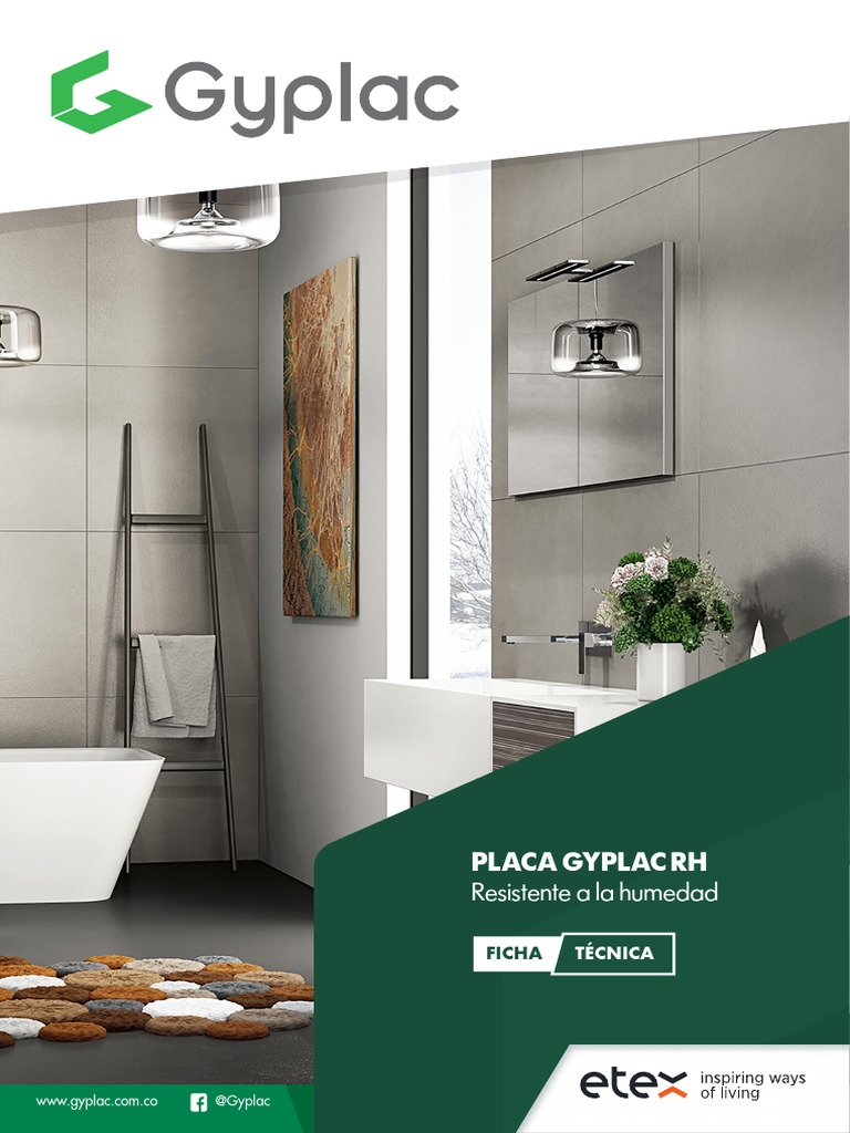 FT Placa RH Gyplac Co Marzo 2023 | PDF | Materiales