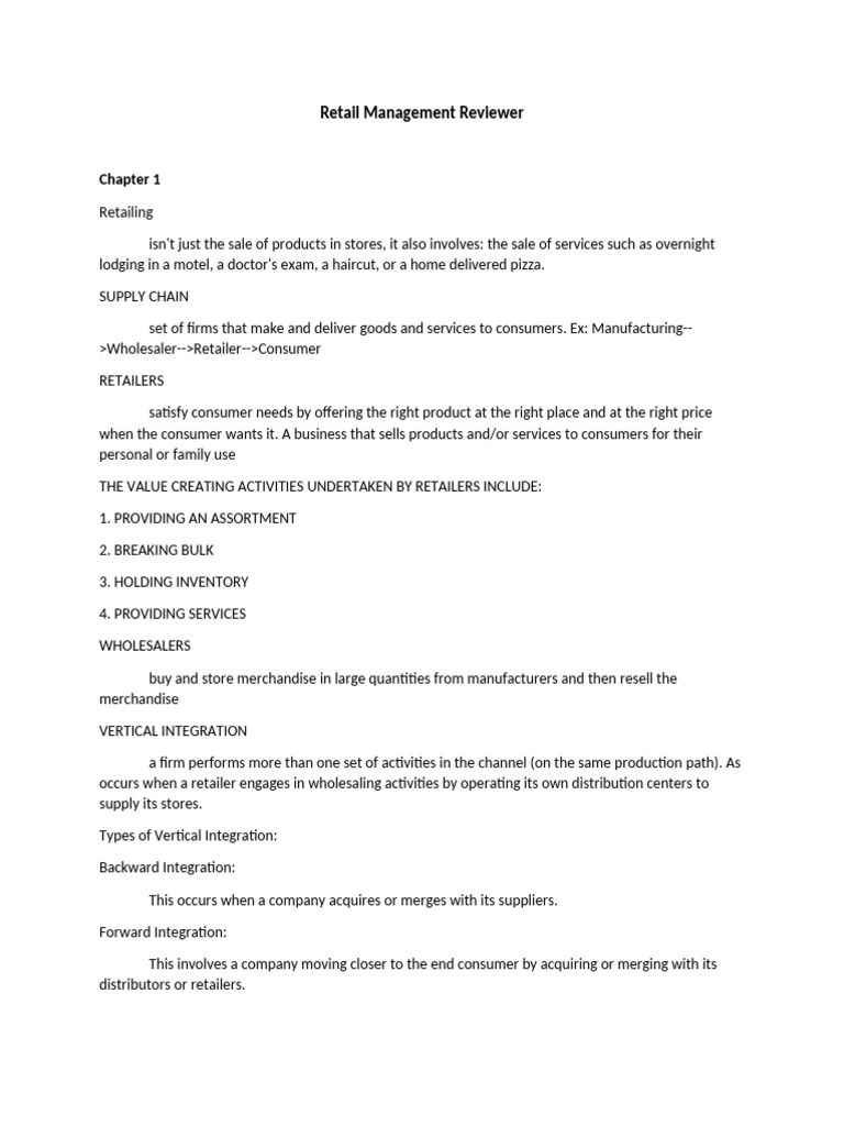 Comprehensive Retail Management Guide | PDF | Market Segmentation | Retail