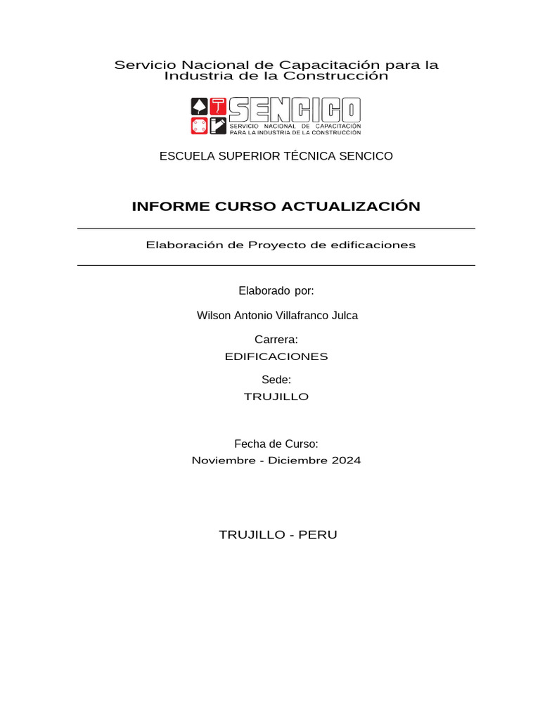 Informe Final Sencico | PDF | Viga (Estructura) | Fundación (Ingeniería)