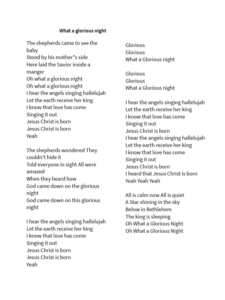 What A Glorious Night !! | PDF