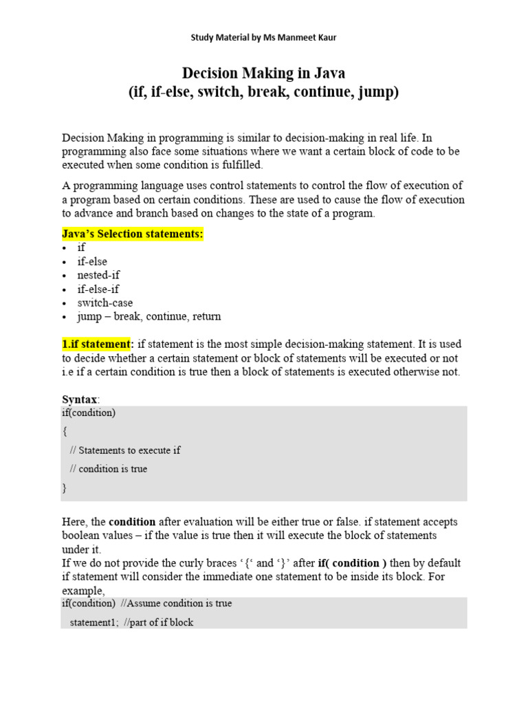 ControlStatementsinJavapdf 2024 08-28-16!17!42 | PDF | Control Flow ... ControlStatementsinJavapdf 2024 08-28-16!17!42 | PDF | Control Flow ...