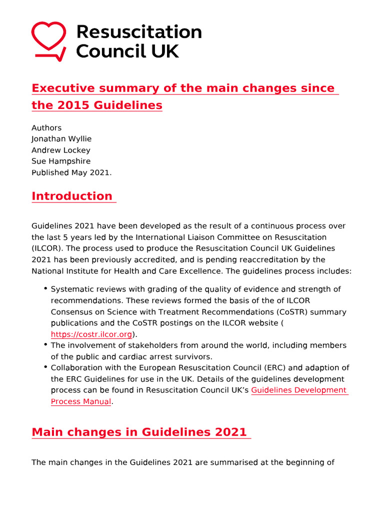Executive Summary of The Main Changes Since The 2015 Guidelines | PDF ...
