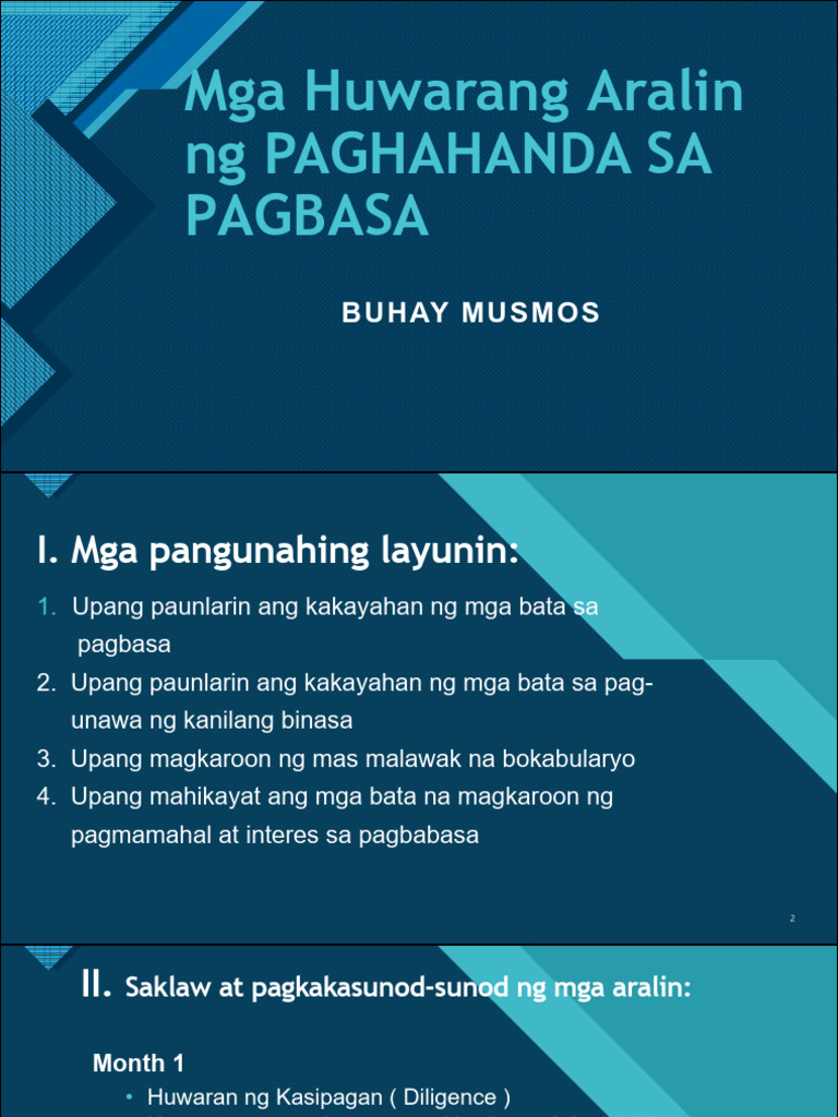 Mga Huwarang Aralin NG Paghahanda Sa Pagbasa | PDF