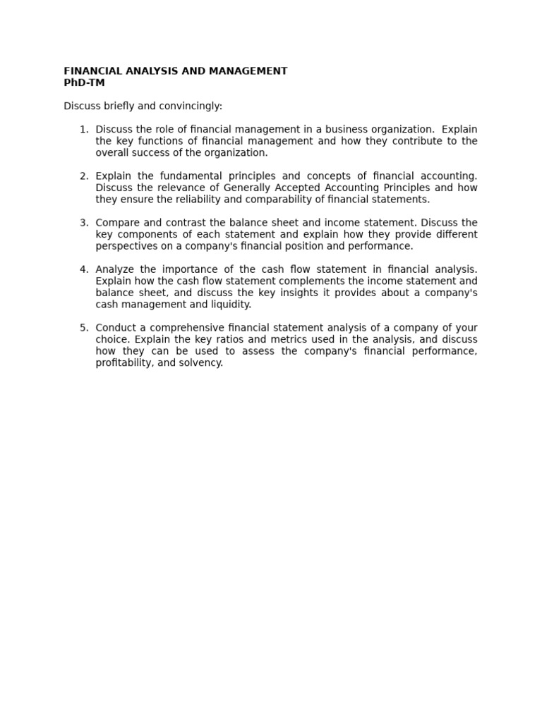 Module 1 - Financial Accounting - Prep, Presentation, Analysis and ...