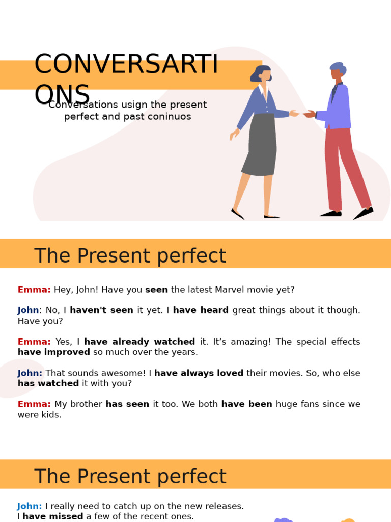 Conversations With Present Perfect and Past Continuos | PDF