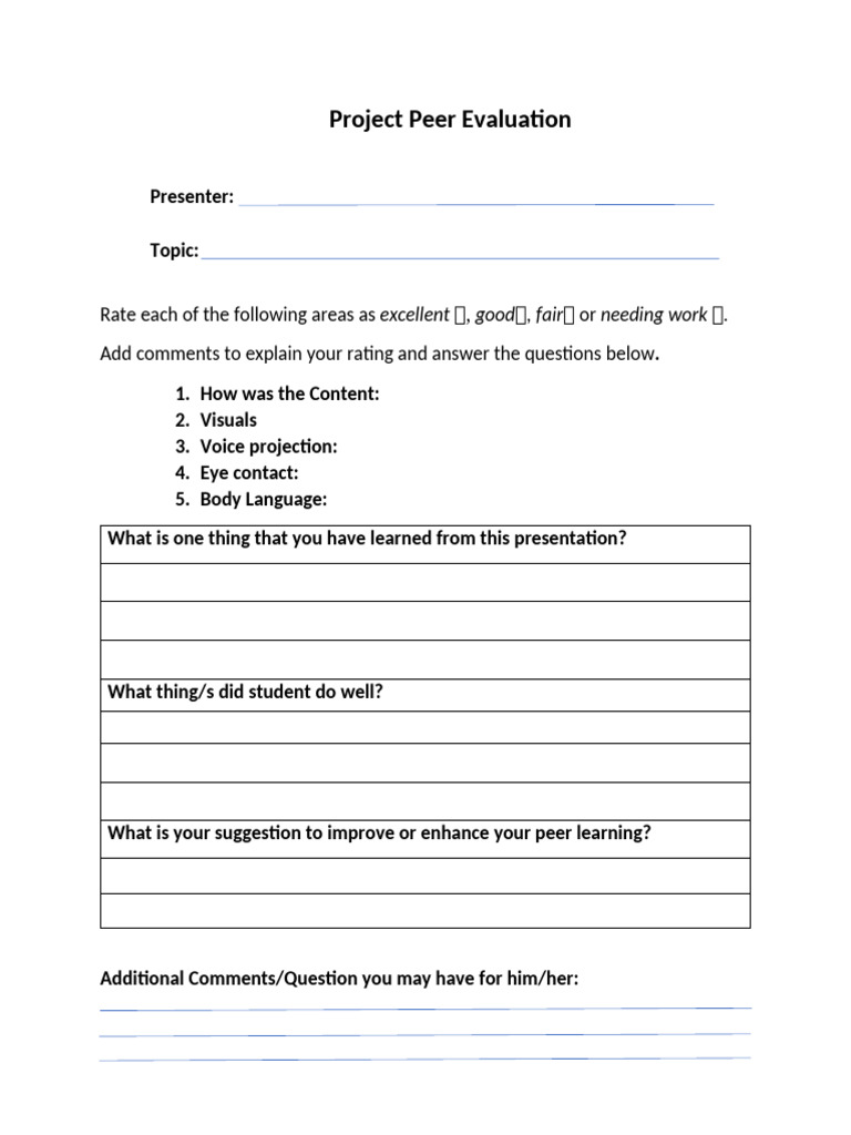 Project Peer Evaluation | PDF