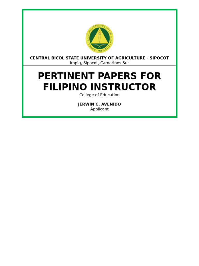 Cover Page - Application For Cbsua | PDF