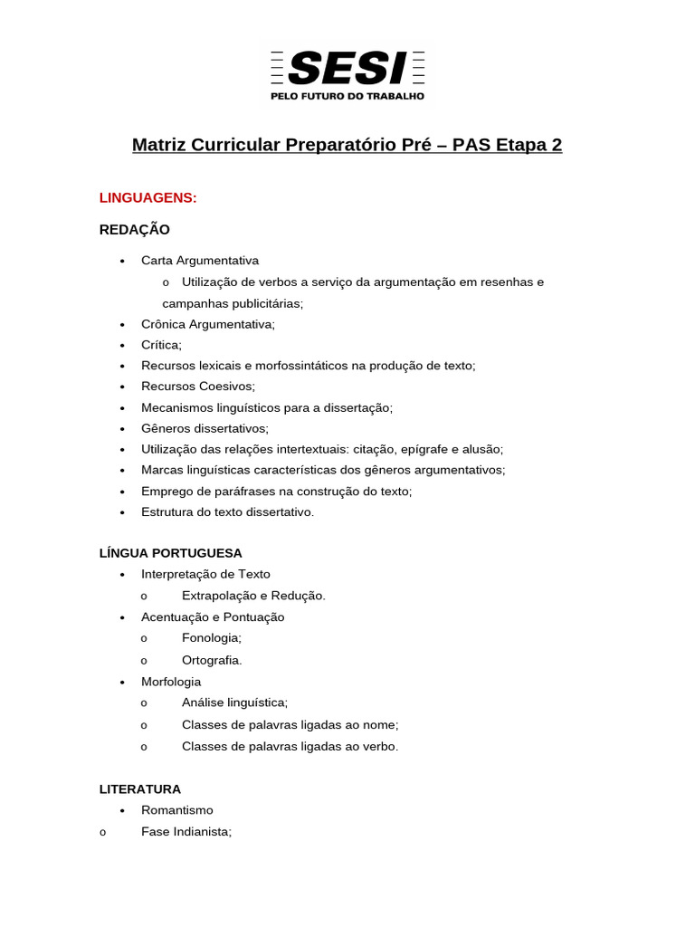 Matriz - PRÉ PAS ETAPA 2 | PDF | Química