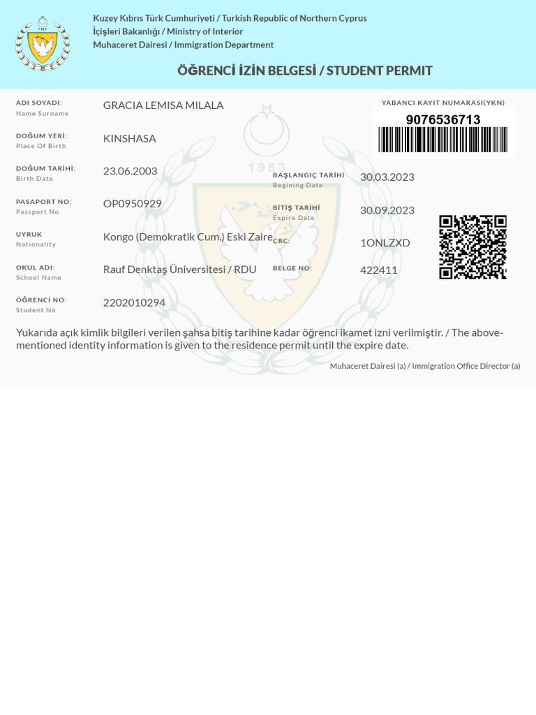 KKTC Öğrenci̇ İzi̇nleri̇ Si̇stemi̇ - TRNC Student Permission System | PDF