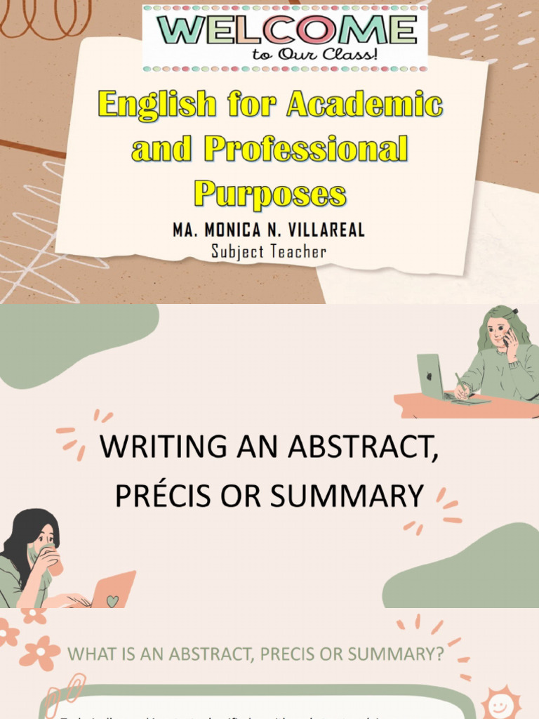 Eapp Lesson 8 Writing An Abstract Précis or Summary Asynchronous Activity 4 | PDF