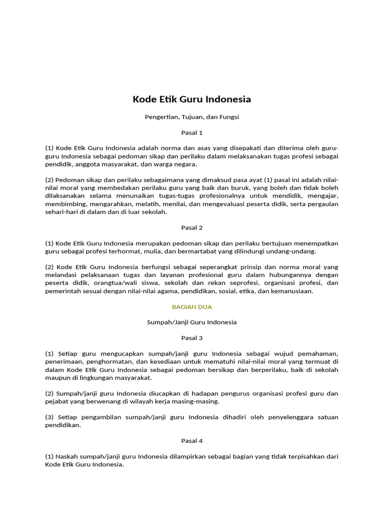 Kode Etik Guru | PDF