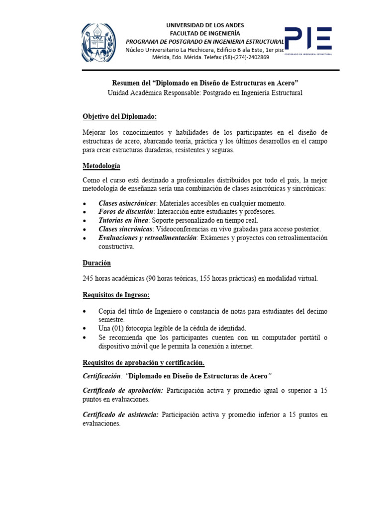 Diplomado en Diseño de Estructuras de Acero | PDF | Ingeniería | Ingeniería estructural