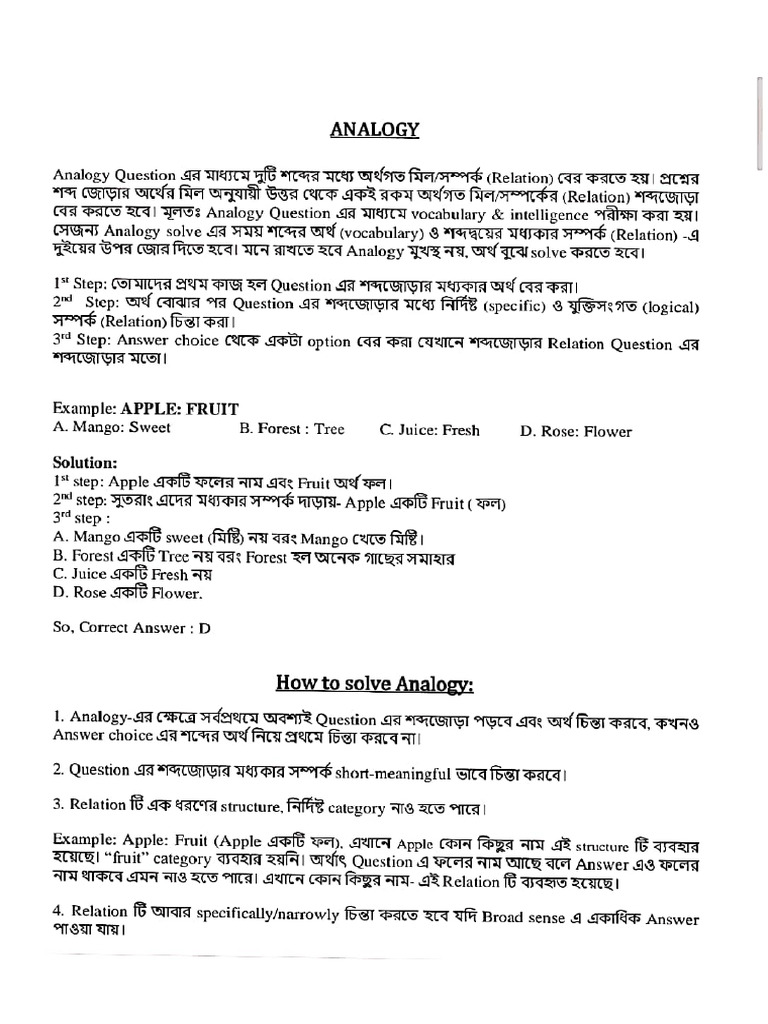 Analogy Part 1 2 3 4 | PDF