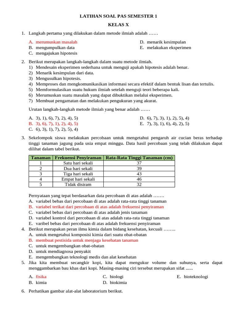 Soal Kimia Kelas X | PDF