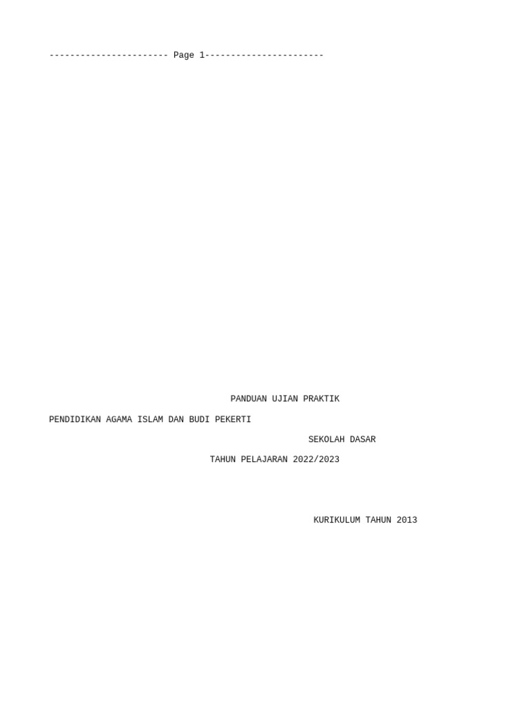 Kisi-Kisi Ujian Praktik Pai 2022-2023 | PDF