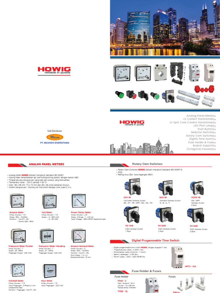Katalog Produk HOWIG dan Spesifikasinya | PDF