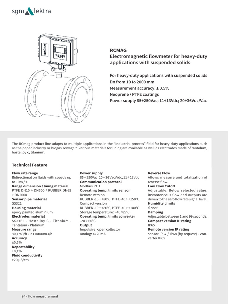 Rcmag C EN | PDF | Flow Measurement | Sensor