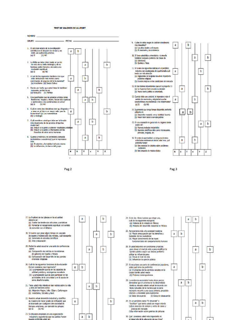 Prueba Allport | PDF
