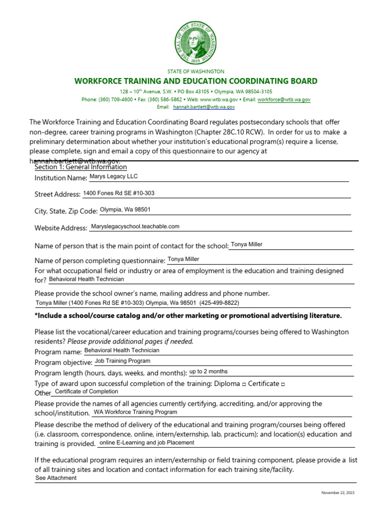 PVSA License Determination Questionnaire 2024 | PDF | Nursing