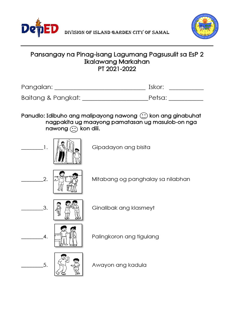 EsP 2-Q2-Unified Assessment Test | PDF