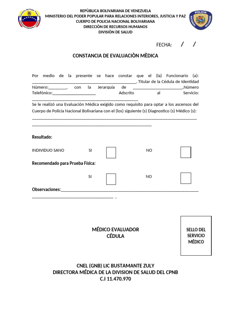 CONSTANCIA DE EVALUACION MEDICA 2021 | PDF