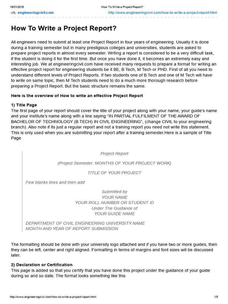 How To Write A Project Report | PDF | Methodology | Books