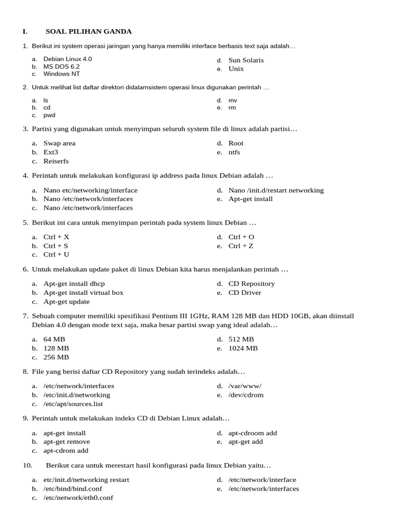 02.konsep NASKAH SOAL MAPEL KELAS X CBT | PDF