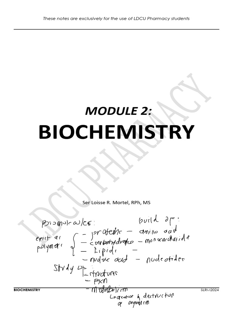LDCU Pharmacy Biochemistry Guide | PDF | Dna Replication | Adenosine ...