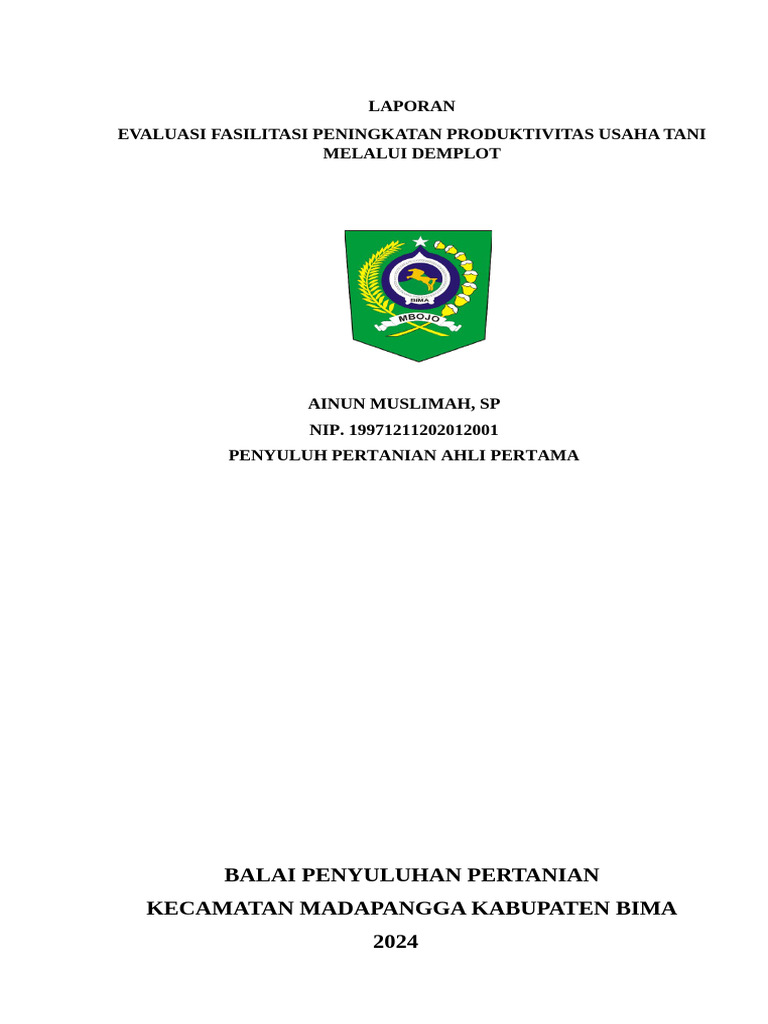 RHK 12. Laporan Evaluasi Fasilitasi Peningkatan Produktivitas Usaha ...